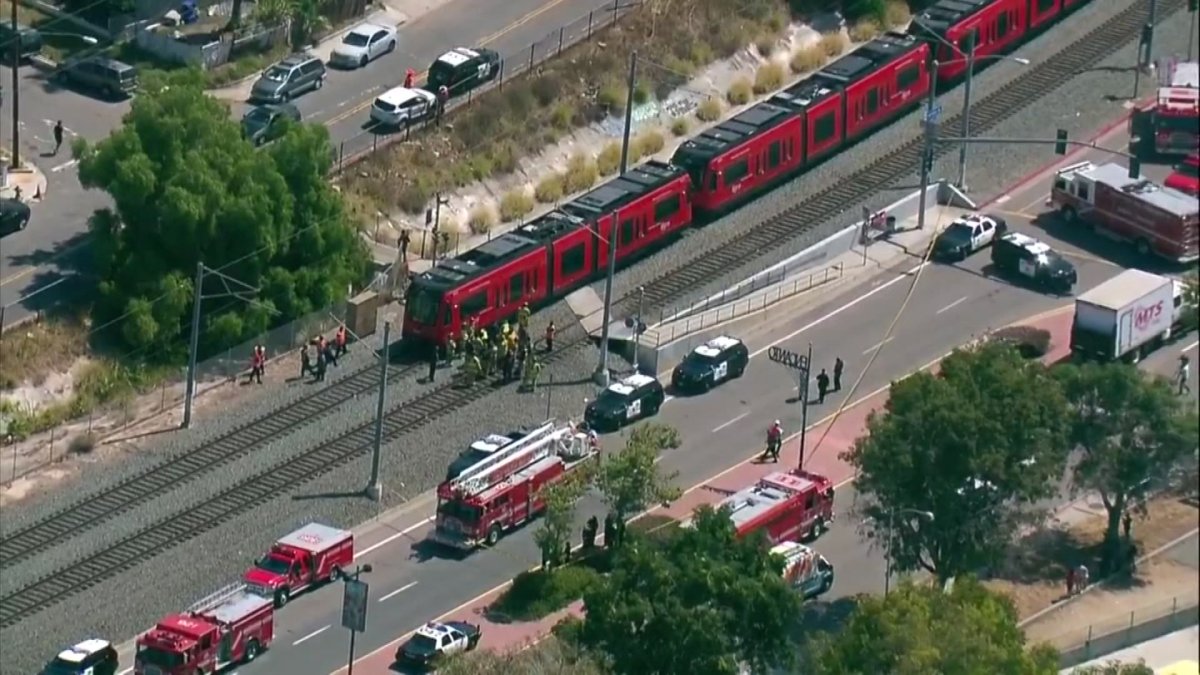 First Responders Free Woman Trapped Under MTS Trolley – NBC 7 San Diego