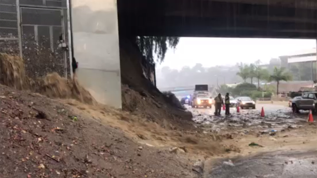 Muddy Mess: Collapsed Storm Drain Pipe, Rain Runoff Causes Mudslides in ...