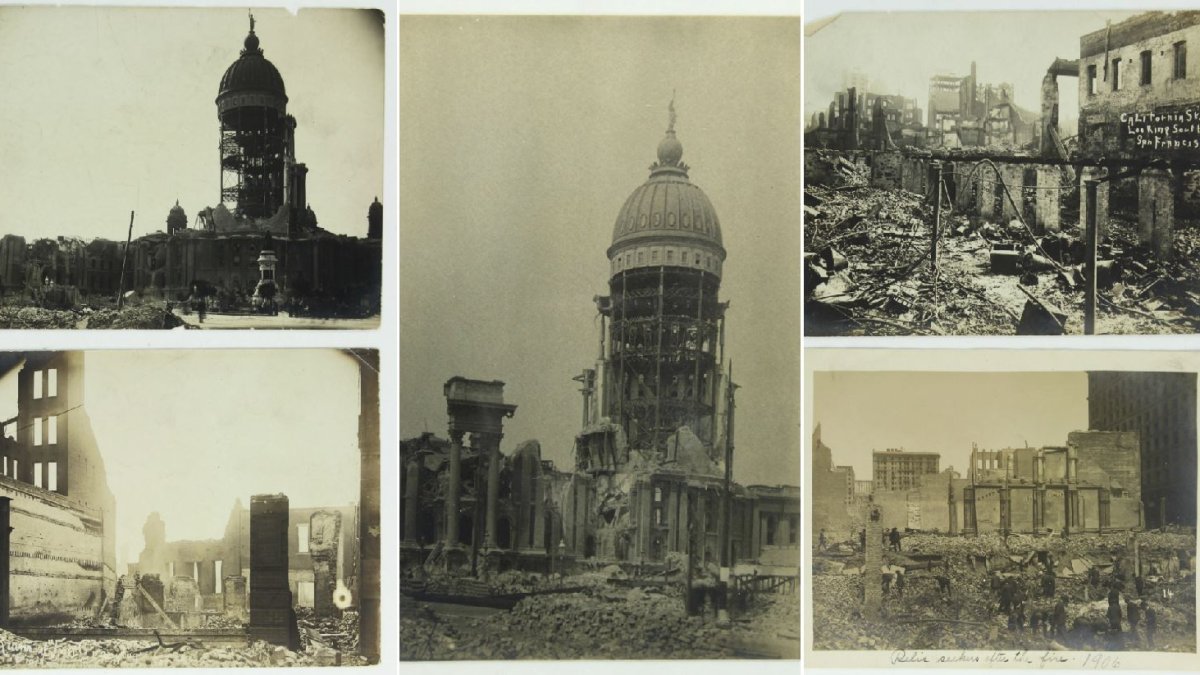 Devastation and destruction following the 1906 San Francisco earthquake ...