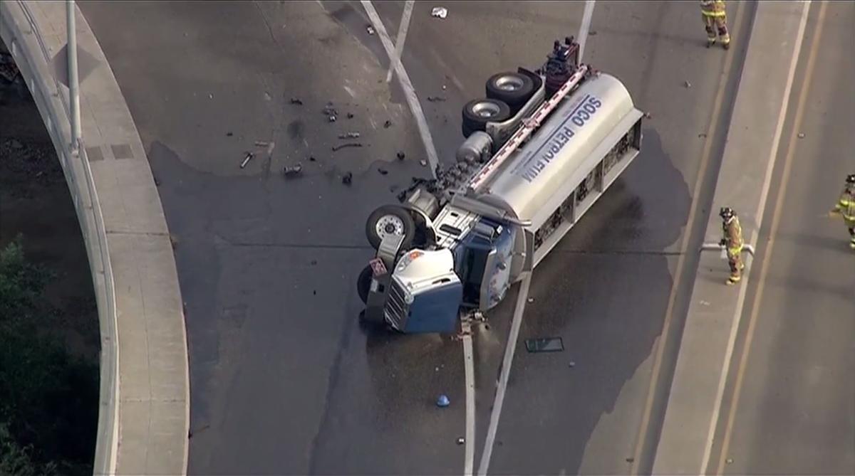 Tanker Truck Overturns Near Interstate 8, Spills Fuel – NBC 7 San Diego