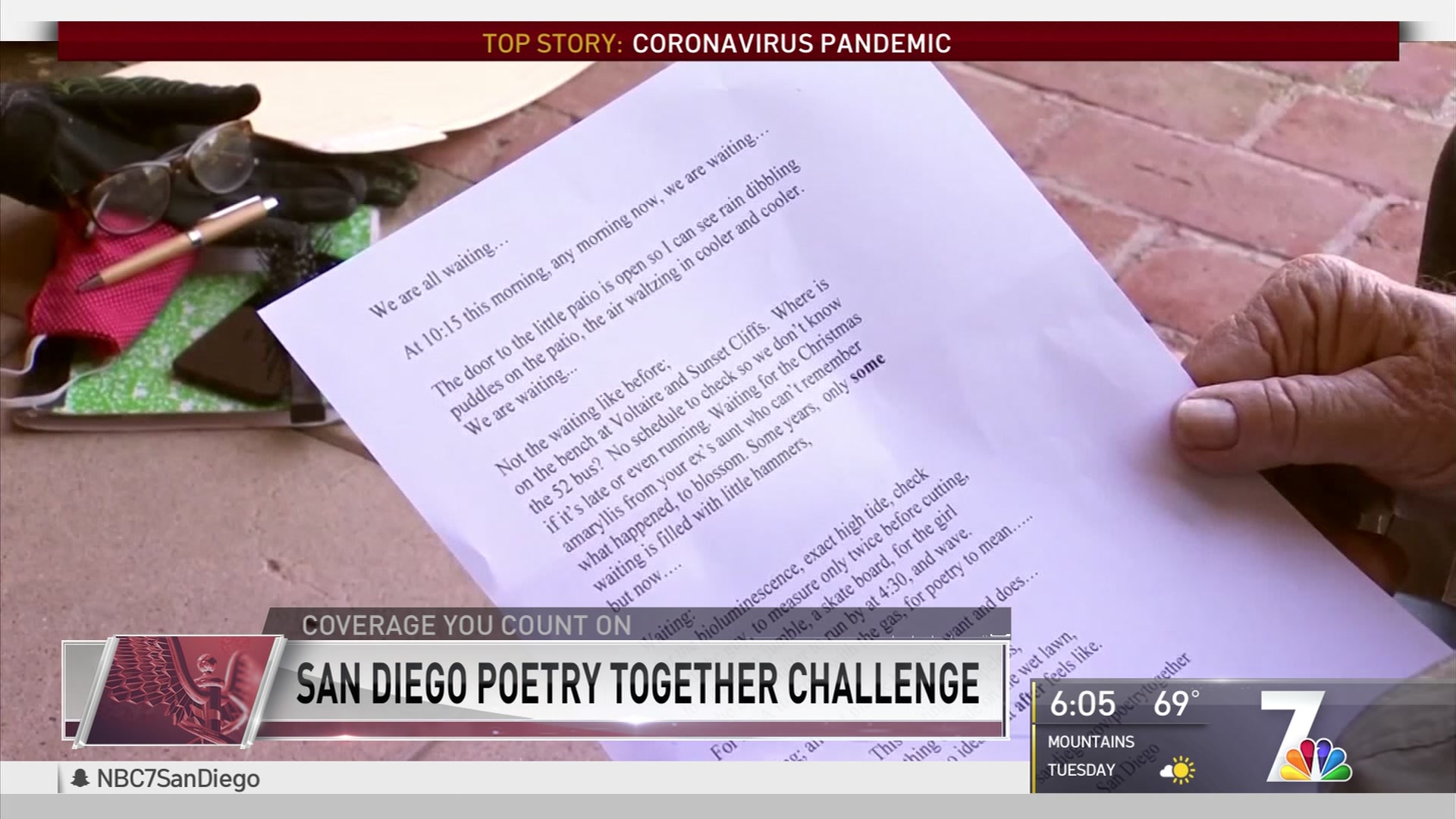 Writing Poetry to Relieve Stress During Pandemic – NBC 7 San Diego
