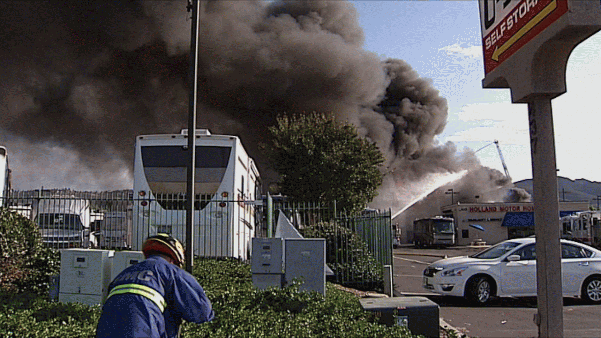 Fire Rips Through San Marcos Motor Home Business – NBC 7 San Diego