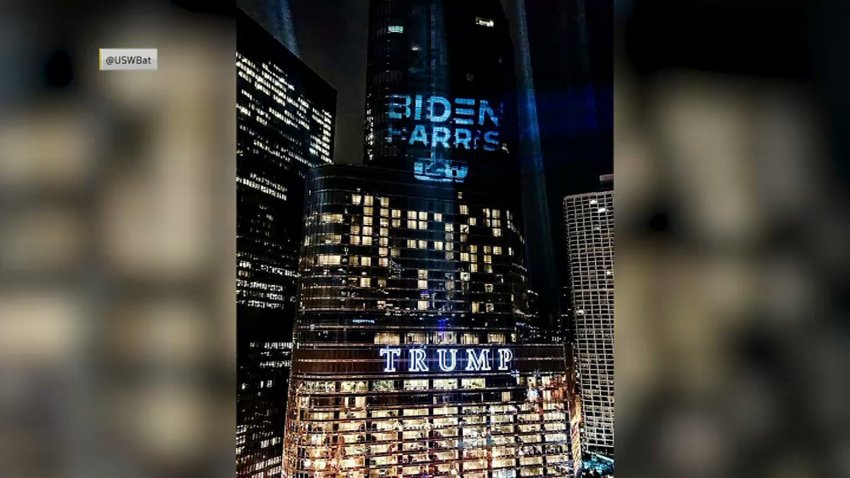 United Steelworkers Project Biden-Harris ‘Batlight’ on Chicago’s Trump ...