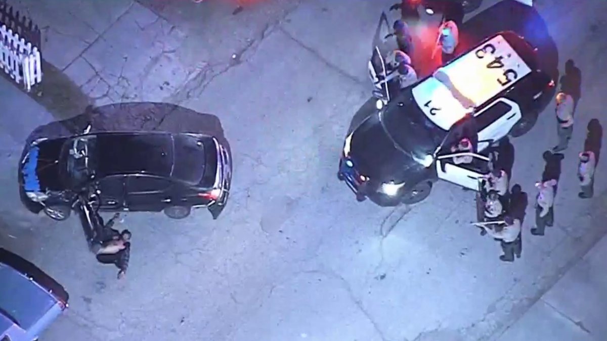 Slow Speed Police Chase In Compton Ends With Driver Falling Out Of Car
