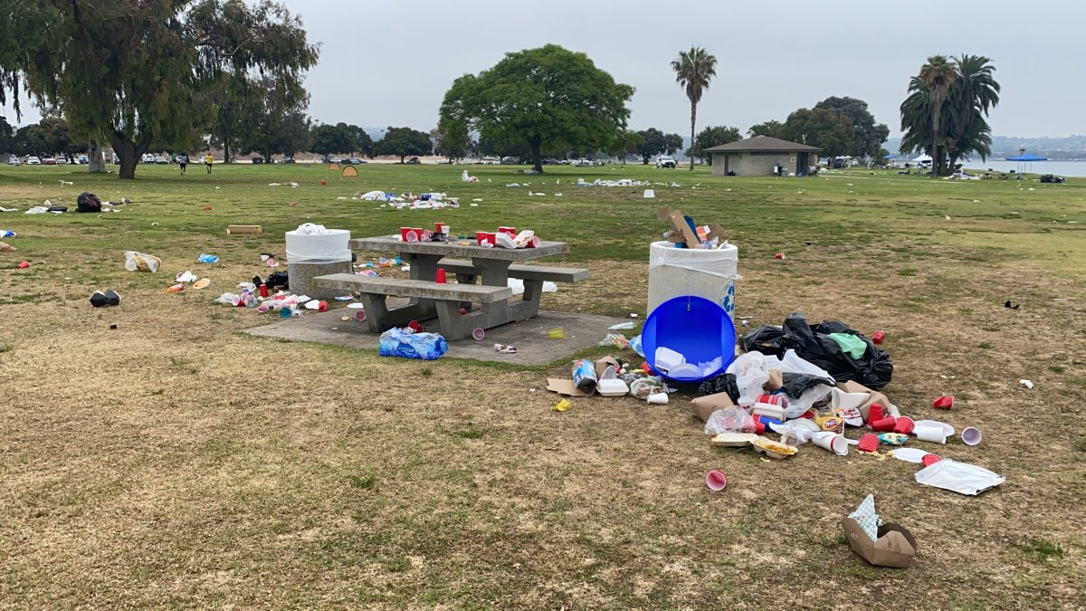 Weekend Crowds Leave Piles of Trash in Mission Bay – NBC 7 San Diego