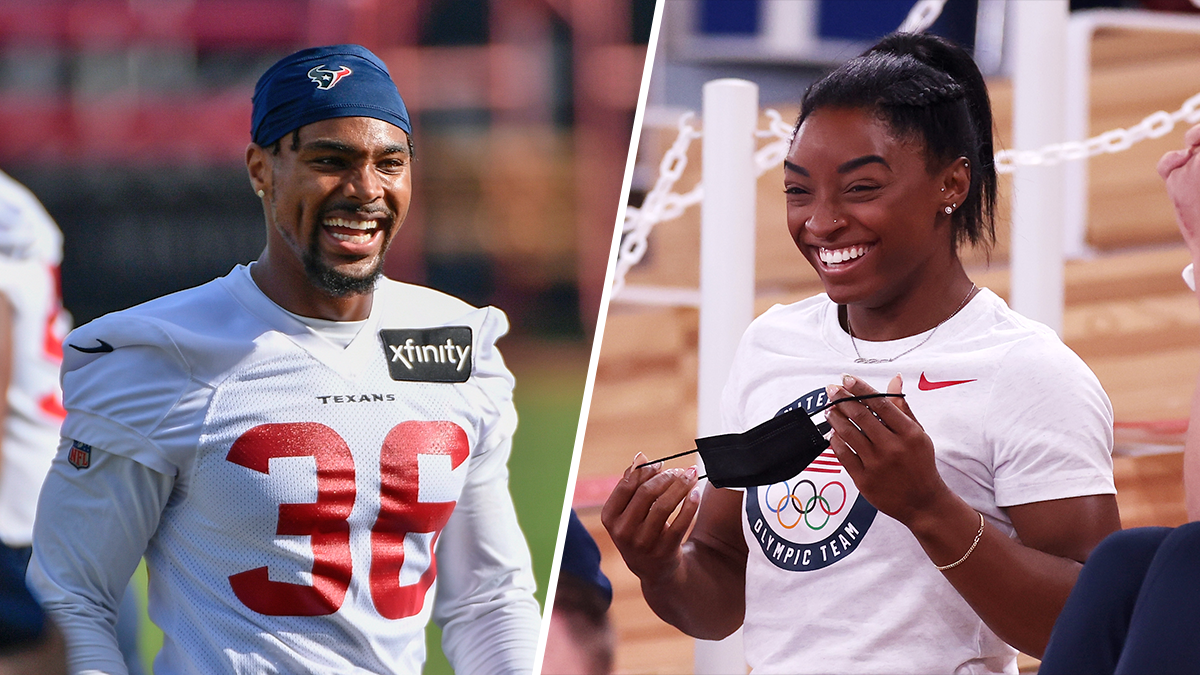 Simone Biles Visits Boyfriend Jonathan Owens at Houston Texans Training ...