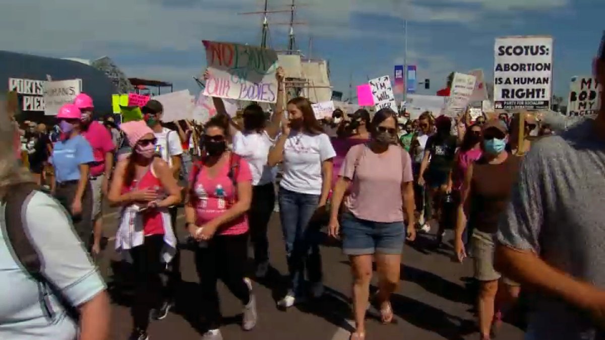 Women’s March in San Diego: Hundreds March for Reproductive Rights ...