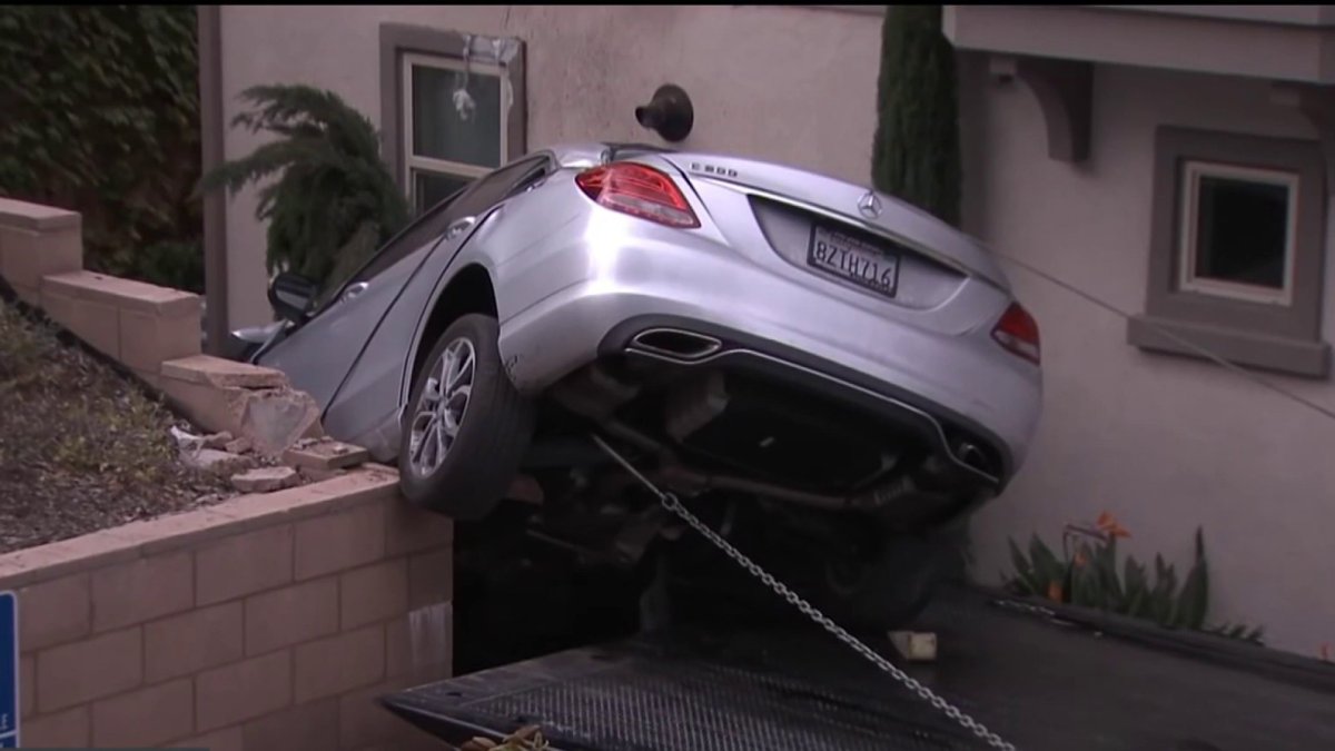 Mercedes Benz Goes Airborne, Crashes Into Second Story of La Mesa Home ...