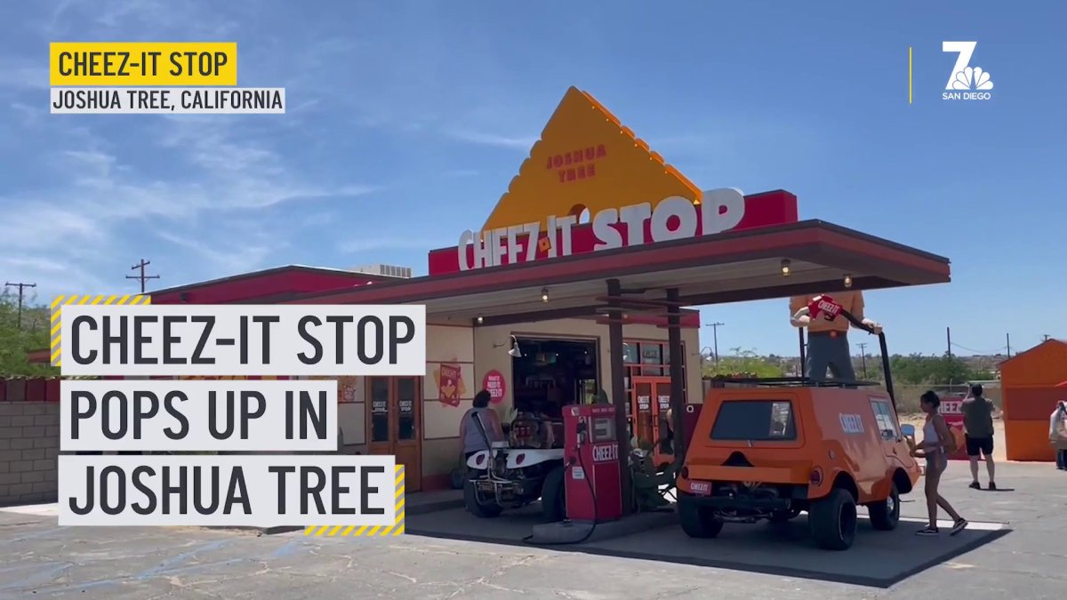 Cheez-It Stop pops up in Joshua tree, pumps Cheez-It crackers from gas ...