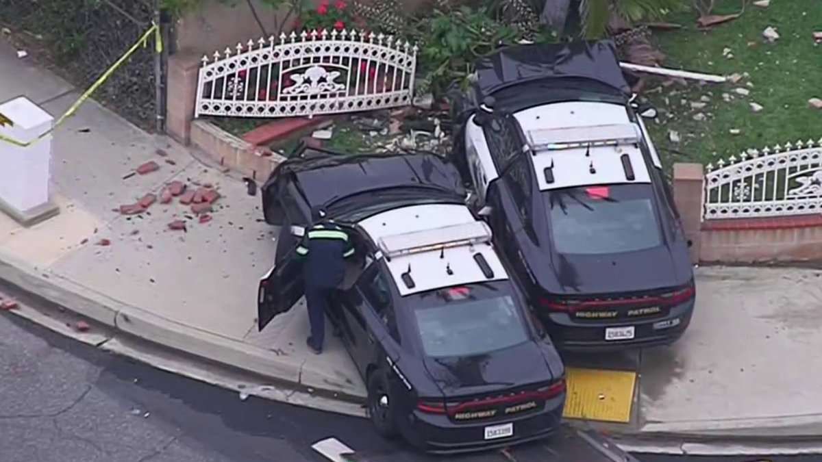 CHP patrol cars crash into SoCal home after pursuit of speeding ...