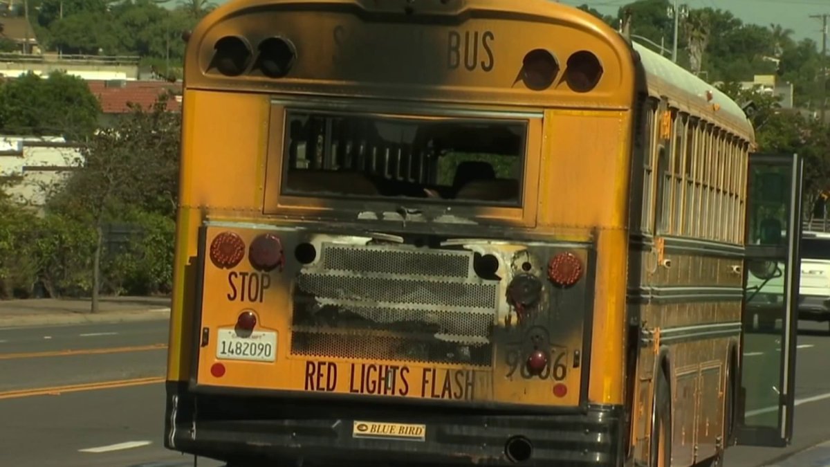 Kids, driver escape fire burning on San Marcos school bus – NBC 7 San Diego