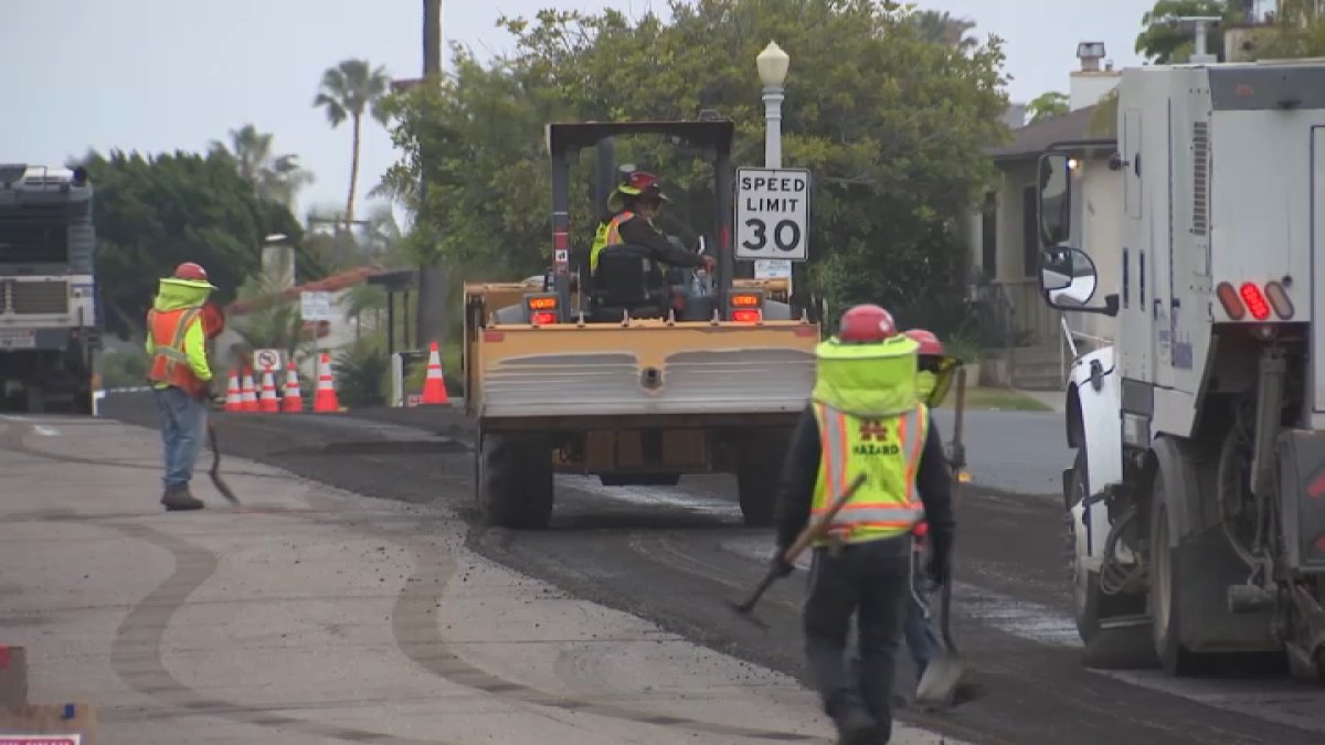 Ingraham Street repaved in Pacific Beach as part of city street paving ...