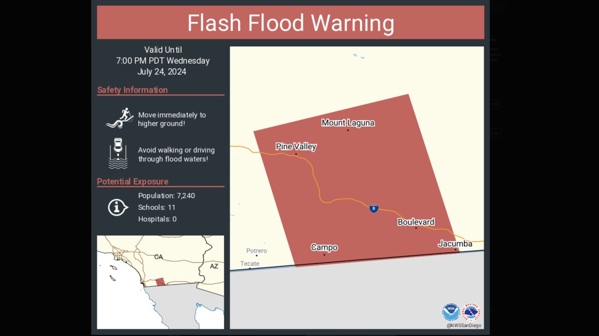 Flash flood warning issued for Campo, Pine Valley, Jacumba – NBC 7 San ...