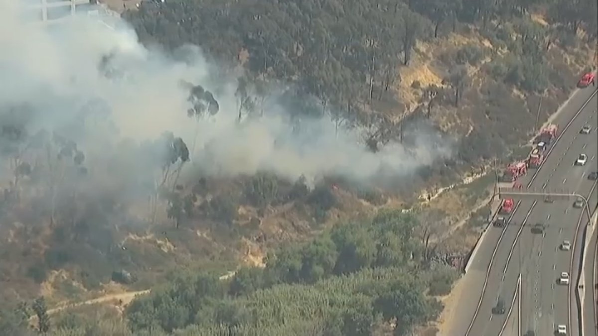 Fire burns along Interstate 15 near Mount Hope – NBC 7 San Diego