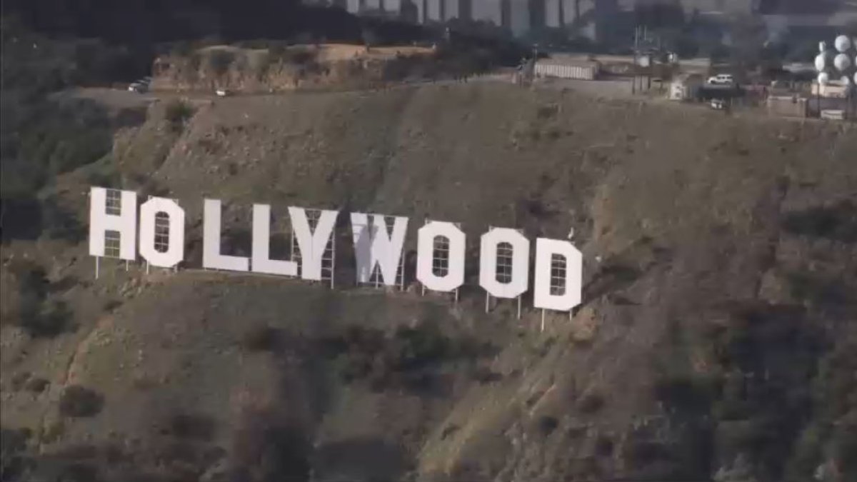 Man in custody after climbing ‘D’ of Hollywood sign with flag – NBC 7 ...