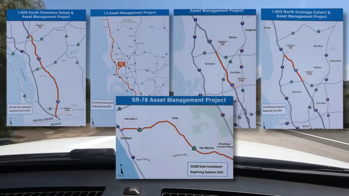 Caltrans begins projects across San Diego freeways, state routes – NBC ...