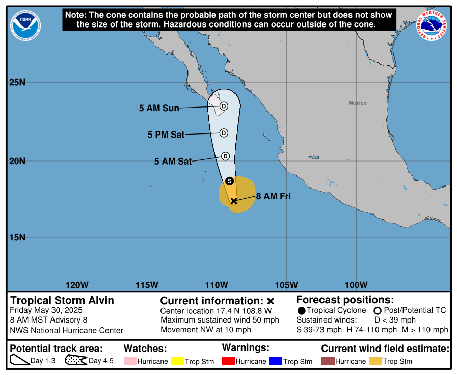 Tropical storm near Baja California bringing humidity to San Diego ...