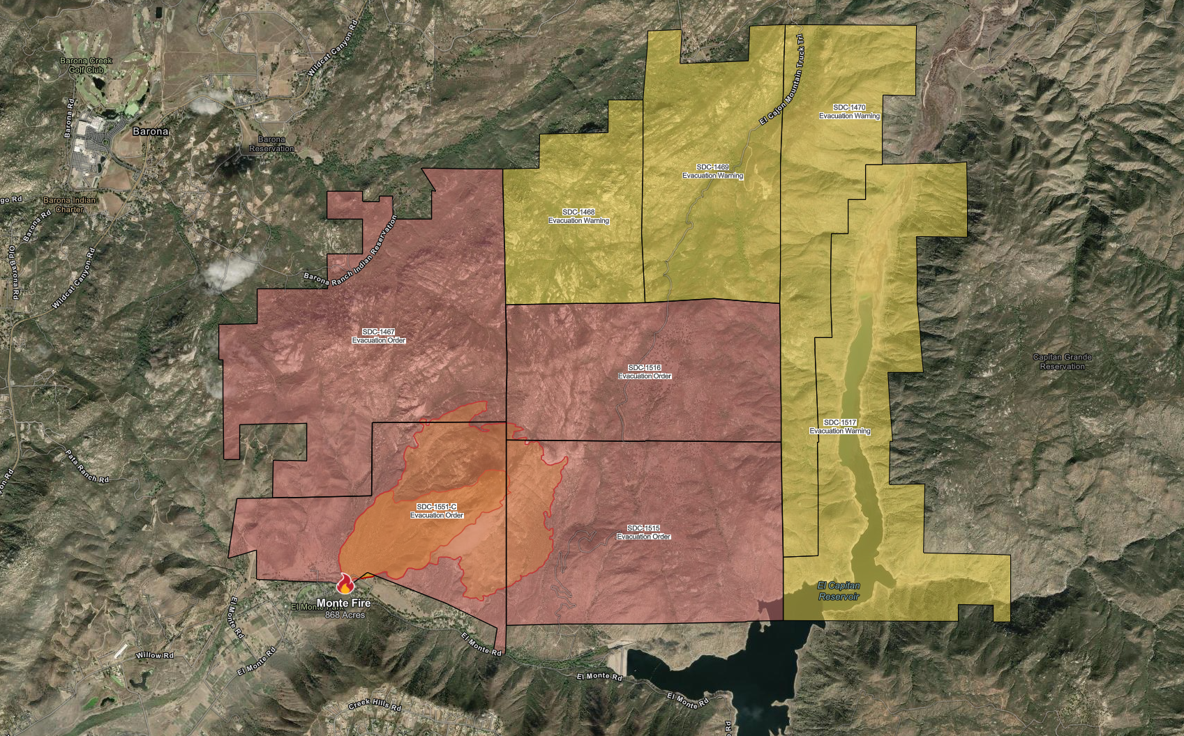 Firefighters still battling 1,000+ acre ‘Monte Fire’ in Lakeside – NBC ...