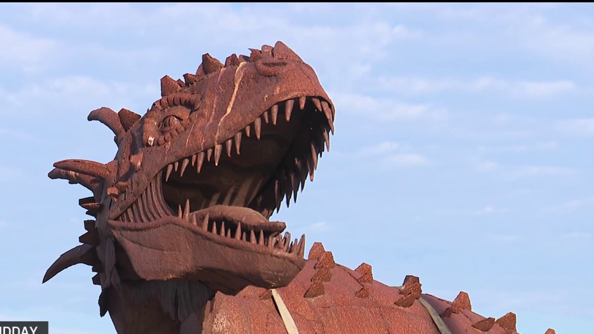 Giant steel sculptures make the trip from Borrego Springs to ...