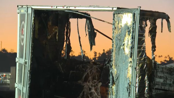 Traffic crawls after big-rig fire on I-5 near Encinitas – NBC 7 San Diego