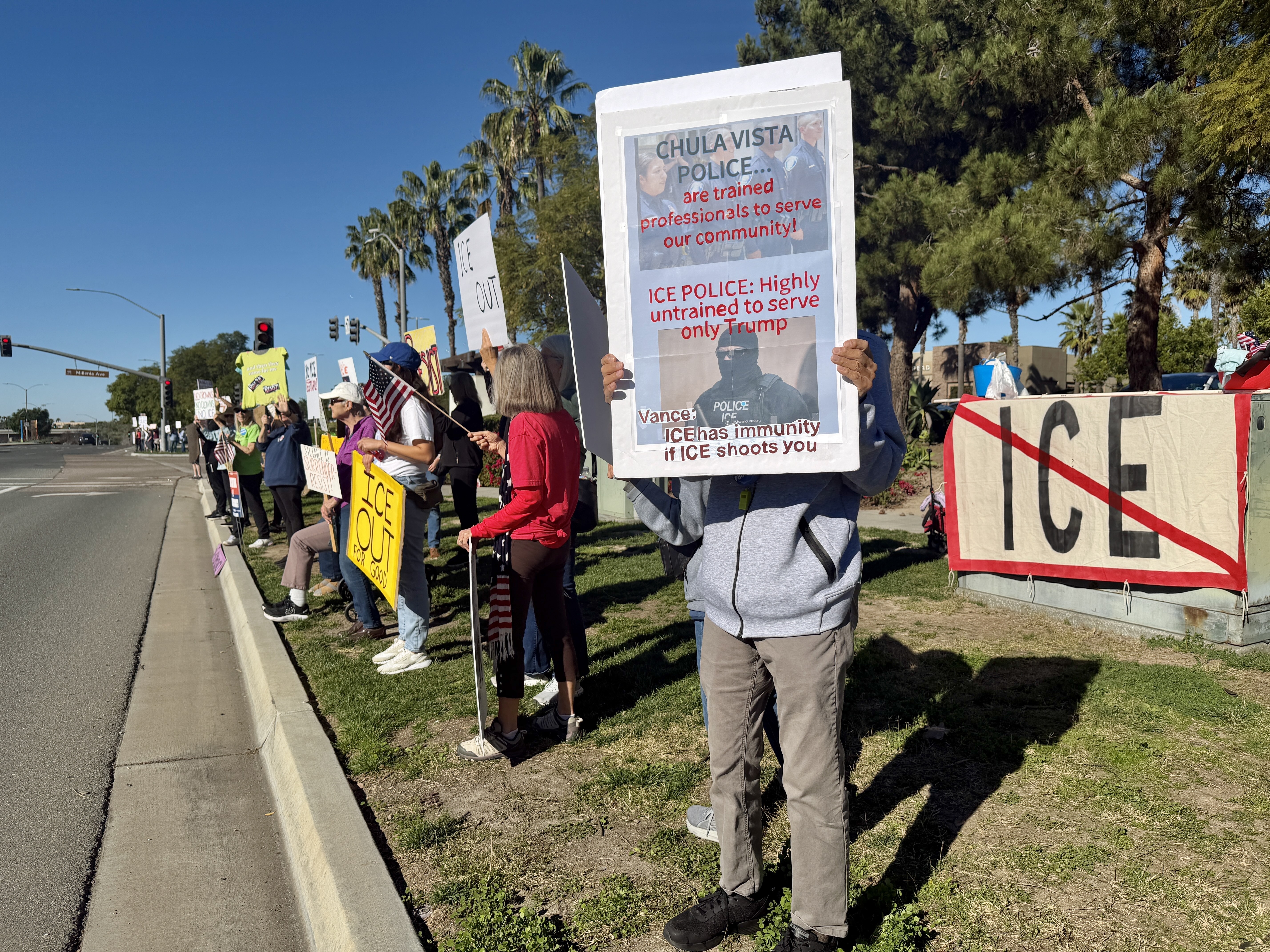 Hundreds take to the streets across San Diego County to protest ICE ...