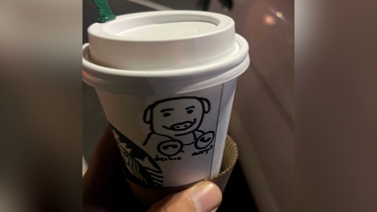 Deputy receives coffee cup with pig drawing from Norwalk Starbucks ...