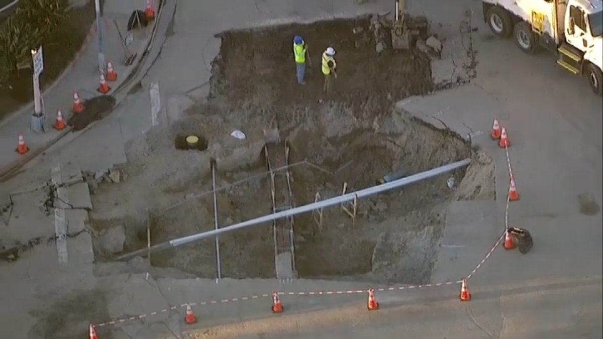 Part of Morena Boulevard to reopen after main break, sinkhole – NBC 7 ...