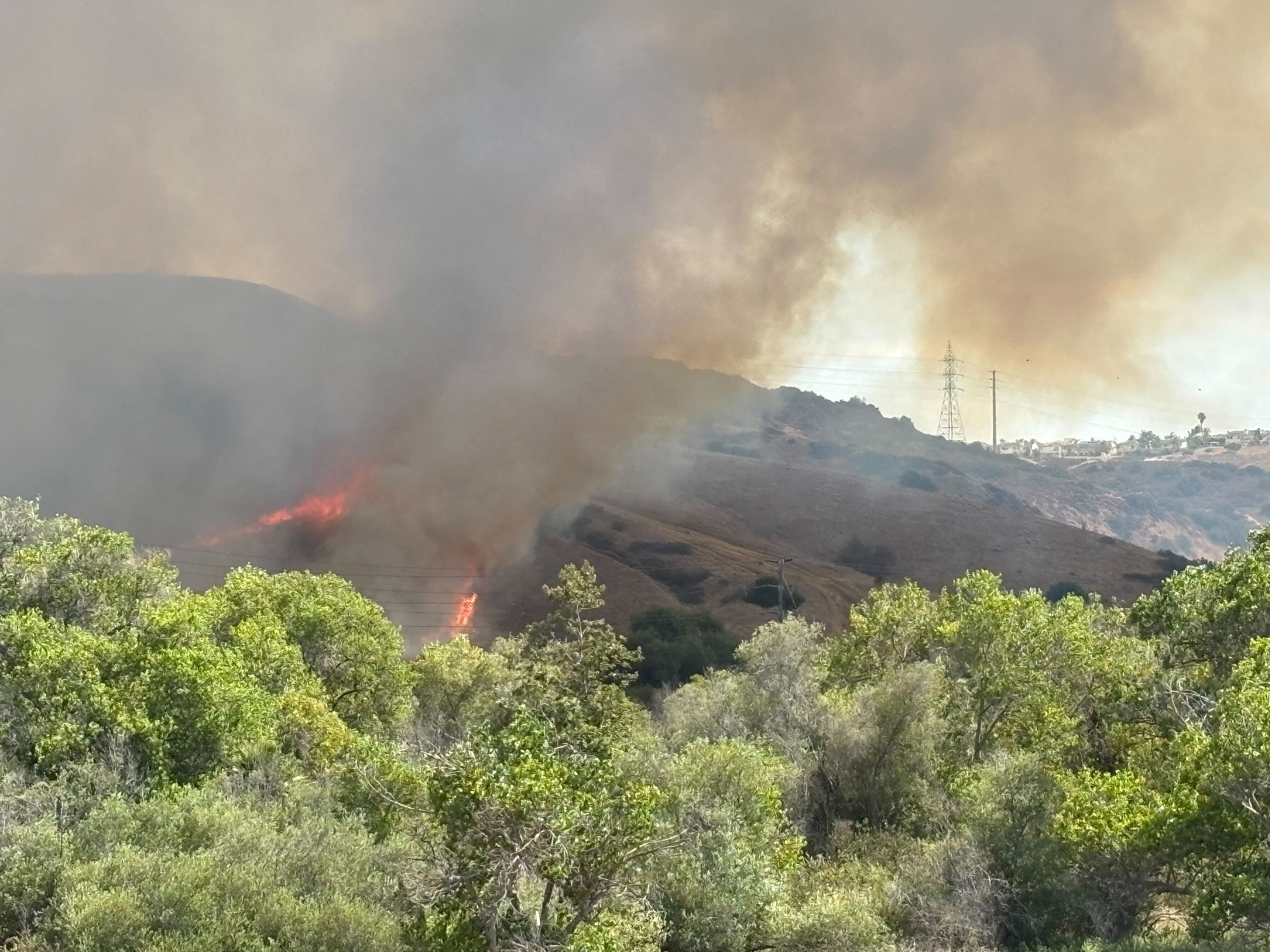 Sorrento Valley brush fire threatens structures, prompts evacuations ...