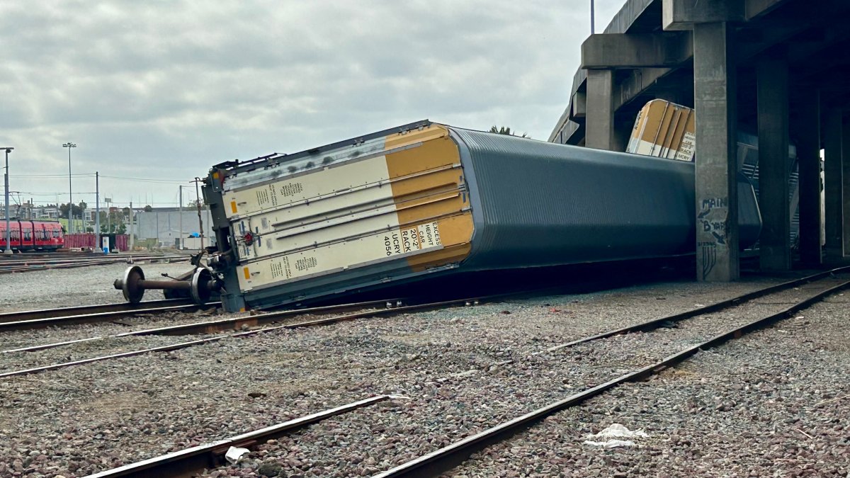 Train derailment damages Harbor Drive Bridge in East Village – NBC 7 ...